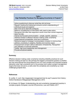 Decision Making Under Uncertainty | PDF