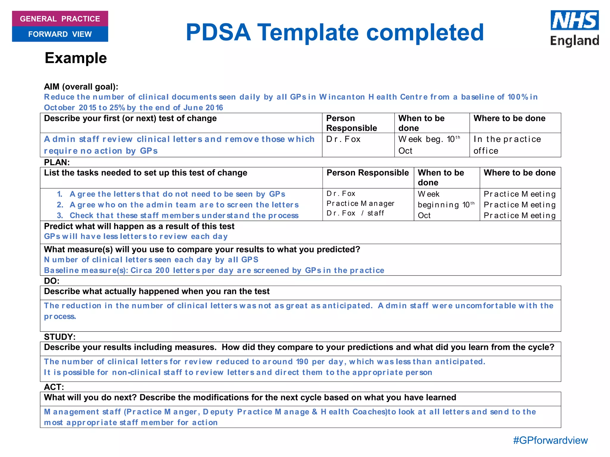 Improving services, leading change – implementing change in rapid ...