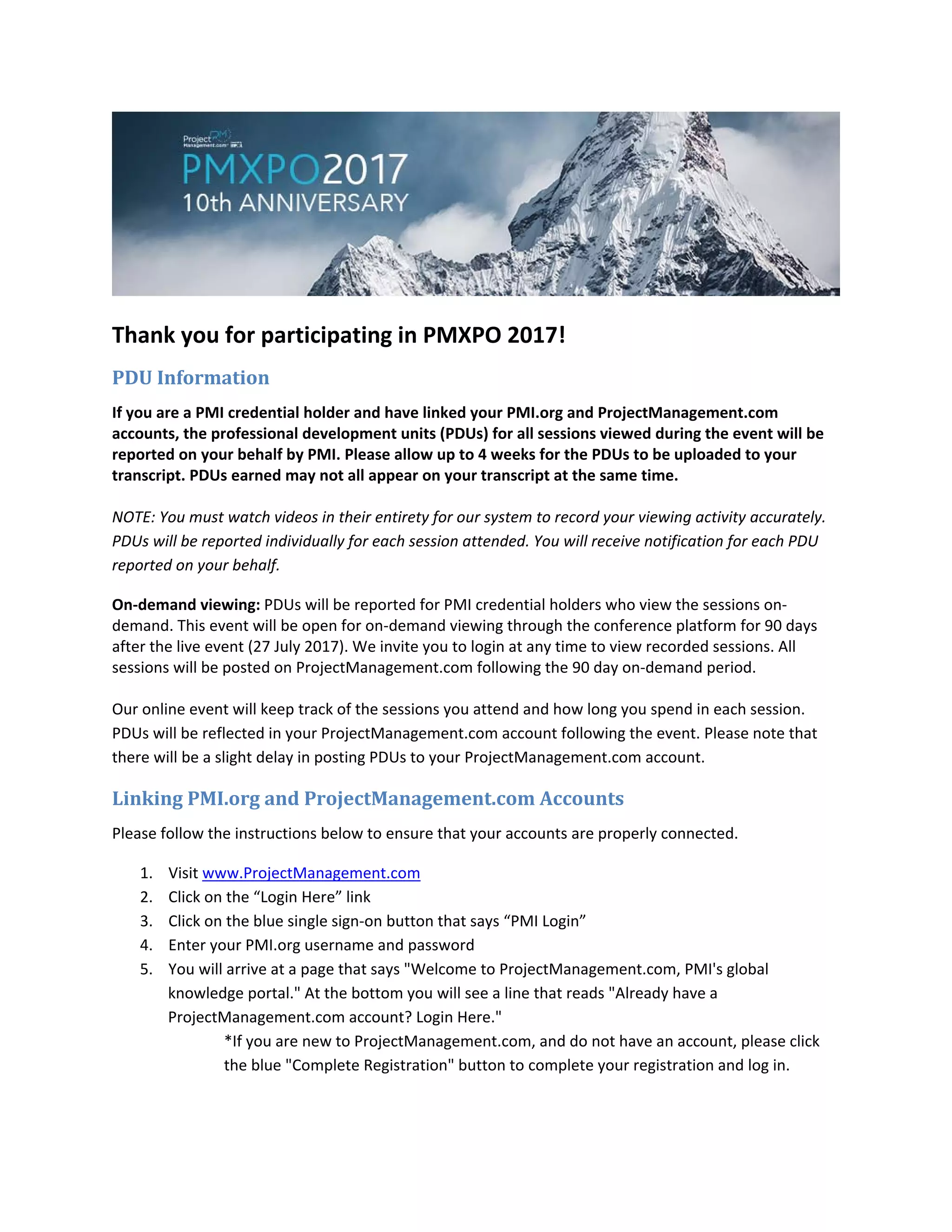 Pmxpo 2017 pdu_information_1696188 | PDF