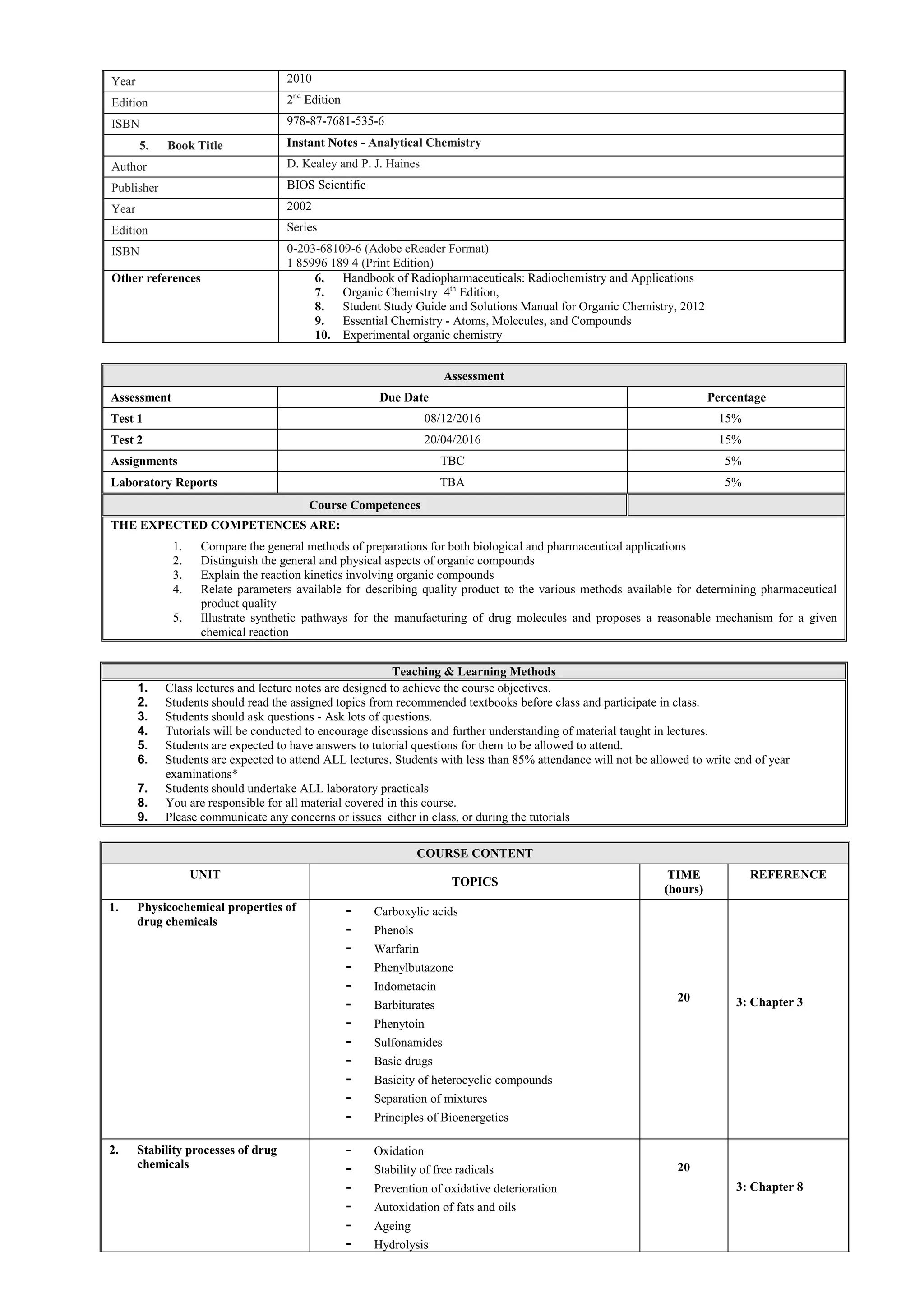 Pmy 3120 course handbook 2014 | PDF | Pharmaceutical Industry | Industries