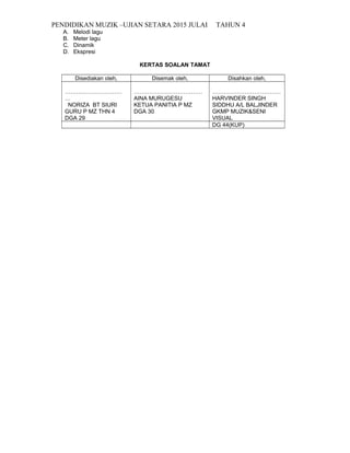 SOALAN ASAS MUZIK | DOC