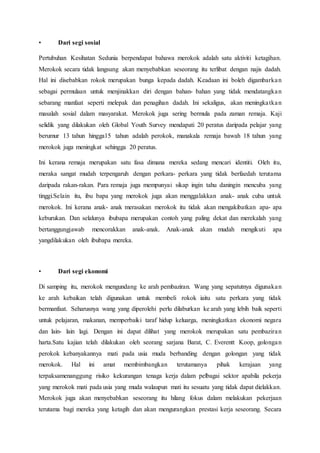 gejala rokok dikalangan pelajar | DOCX