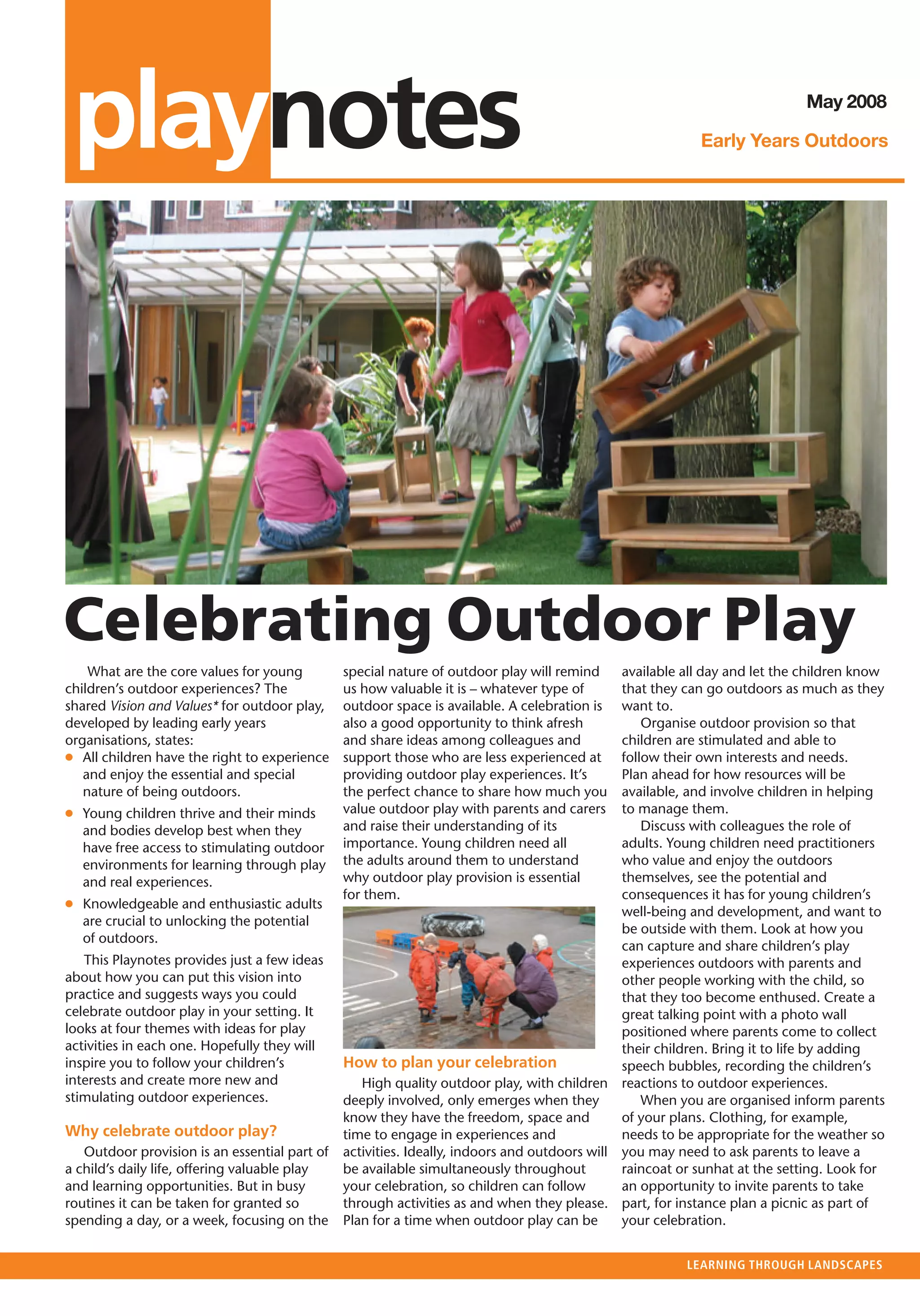 Celebrating Outdoor Play: Early Years Outdoors Learning | PDF