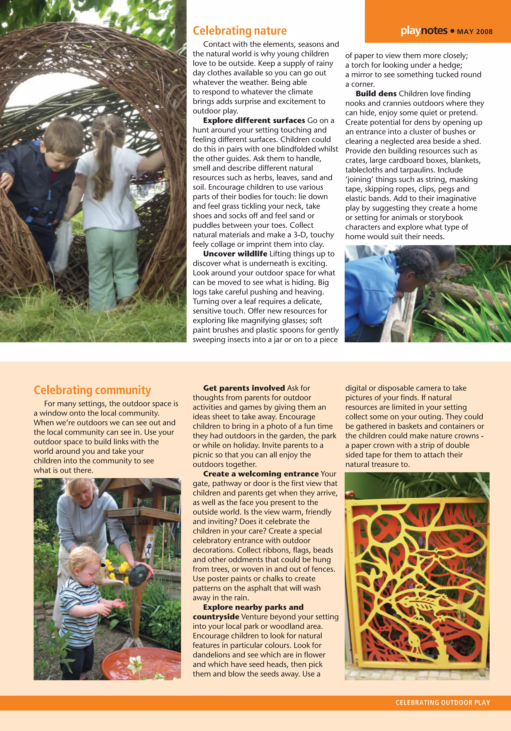 Celebrating Outdoor Play: Early Years Outdoors Learning | PDF