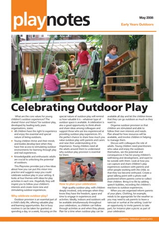 Celebrating Outdoor Play: Early Years Outdoors Learning | PDF
