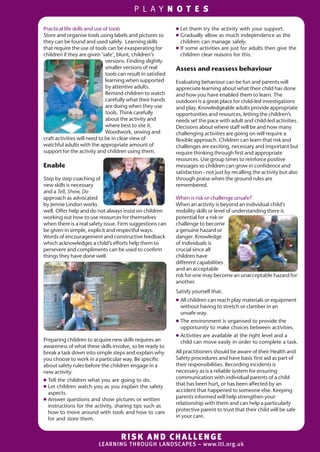 Risk and Challenge for Children from 0-5 Years: Outdoor Learning and ...