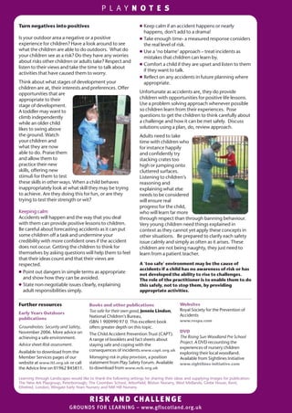 Risk and Challenge for Children from 0-5 Years: Outdoor Learning and ...