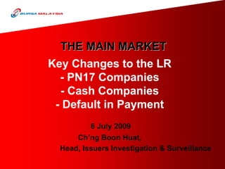 Main Market Malaysia - Key Changes on PN17, PN16 and Defaulting Companies | PDF
