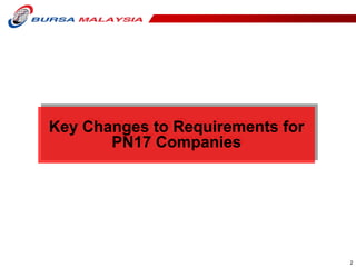 Main Market Malaysia - Key Changes on PN17, PN16 and Defaulting Companies | PDF