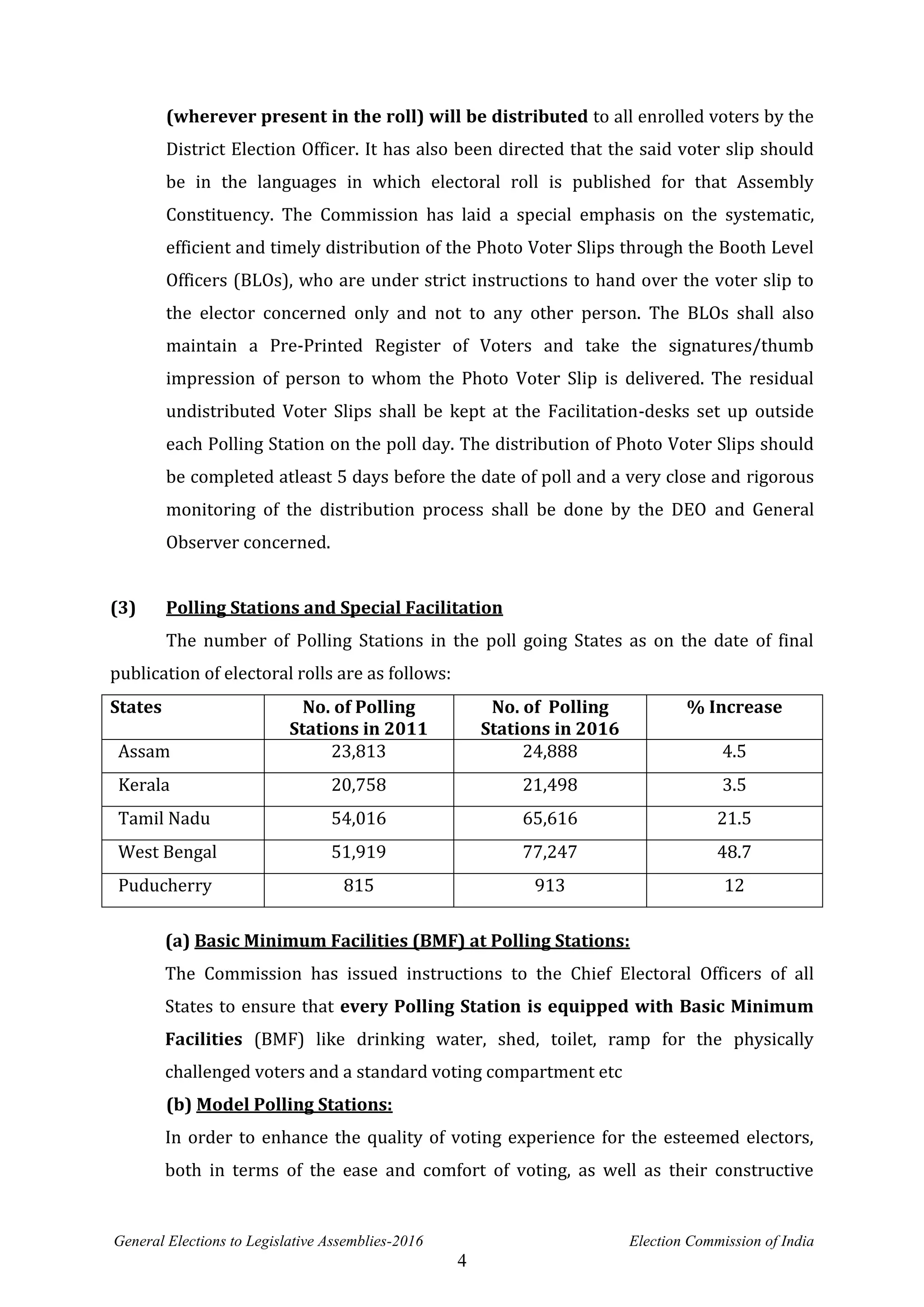 Schedule for the General Elections to the Legislative Assemblies of ...
