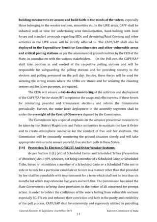 Schedule for the General Elections to the Legislative Assemblies of ...