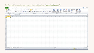 Excel parts, formulas, and equation Pdf. | PDF