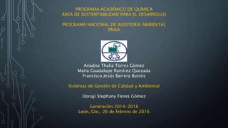 Pnaa programa nacional de auditoria ambiental méxico | PPTX