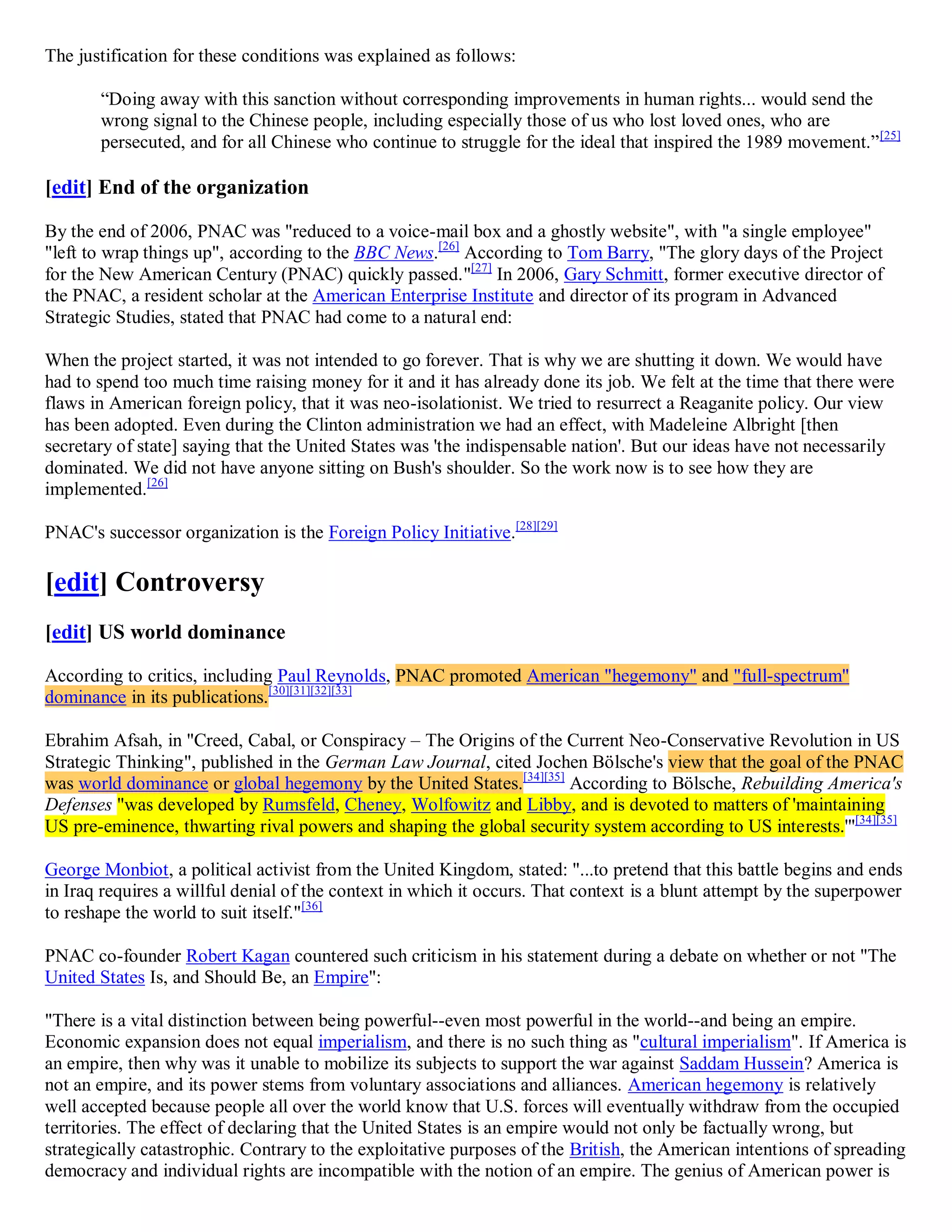 PNAC - PROJECT FOR THE NEW AMERICAN CENTURY | PDF