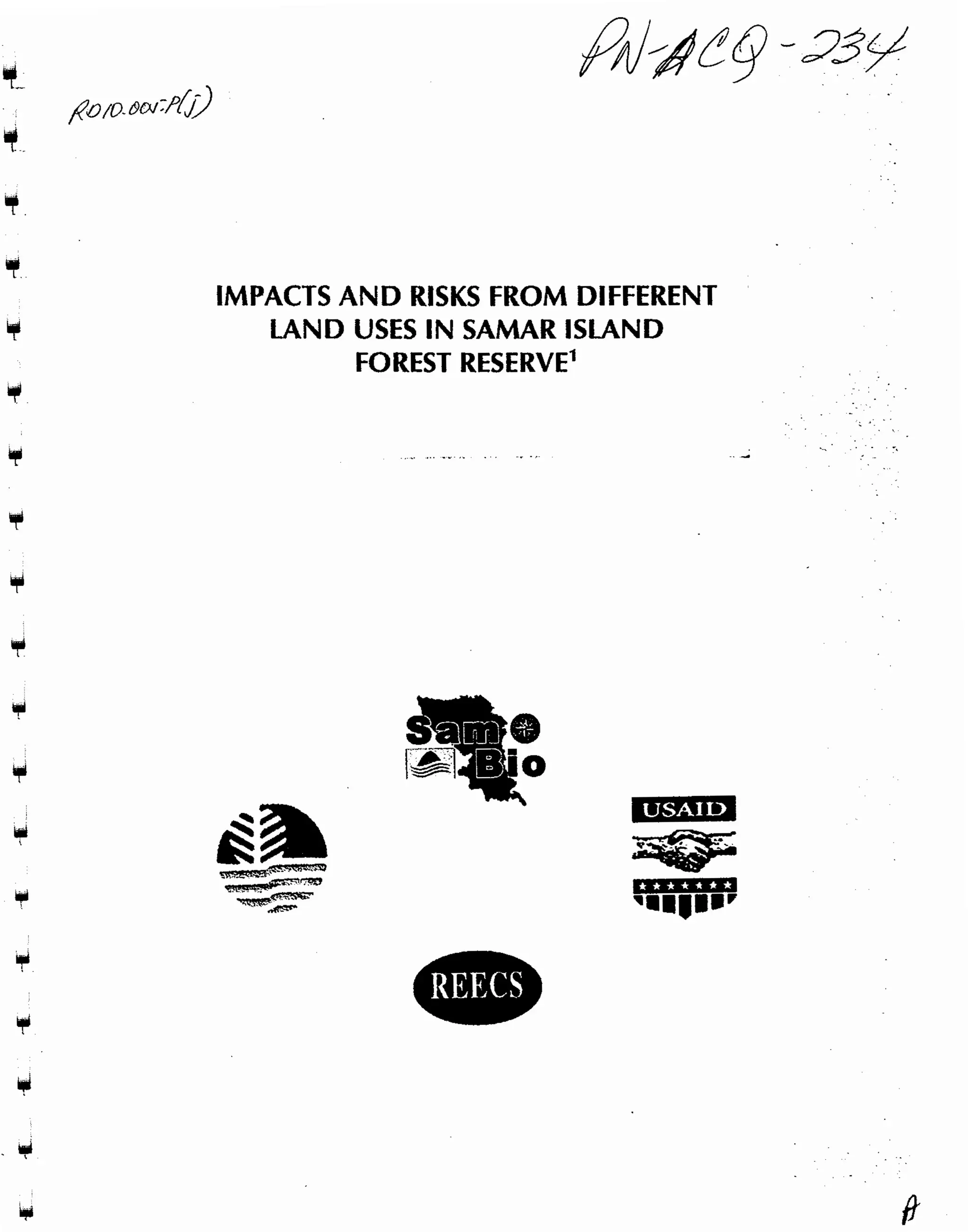 IMPACTS AND RISKS FROM DIFFERENT LAND USES IN SAMAR ISLAND FOREST ...