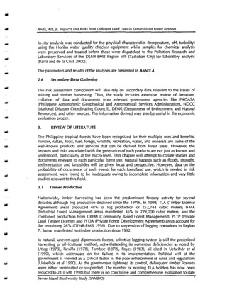 IMPACTS AND RISKS FROM DIFFERENT LAND USES IN SAMAR ISLAND FOREST ...