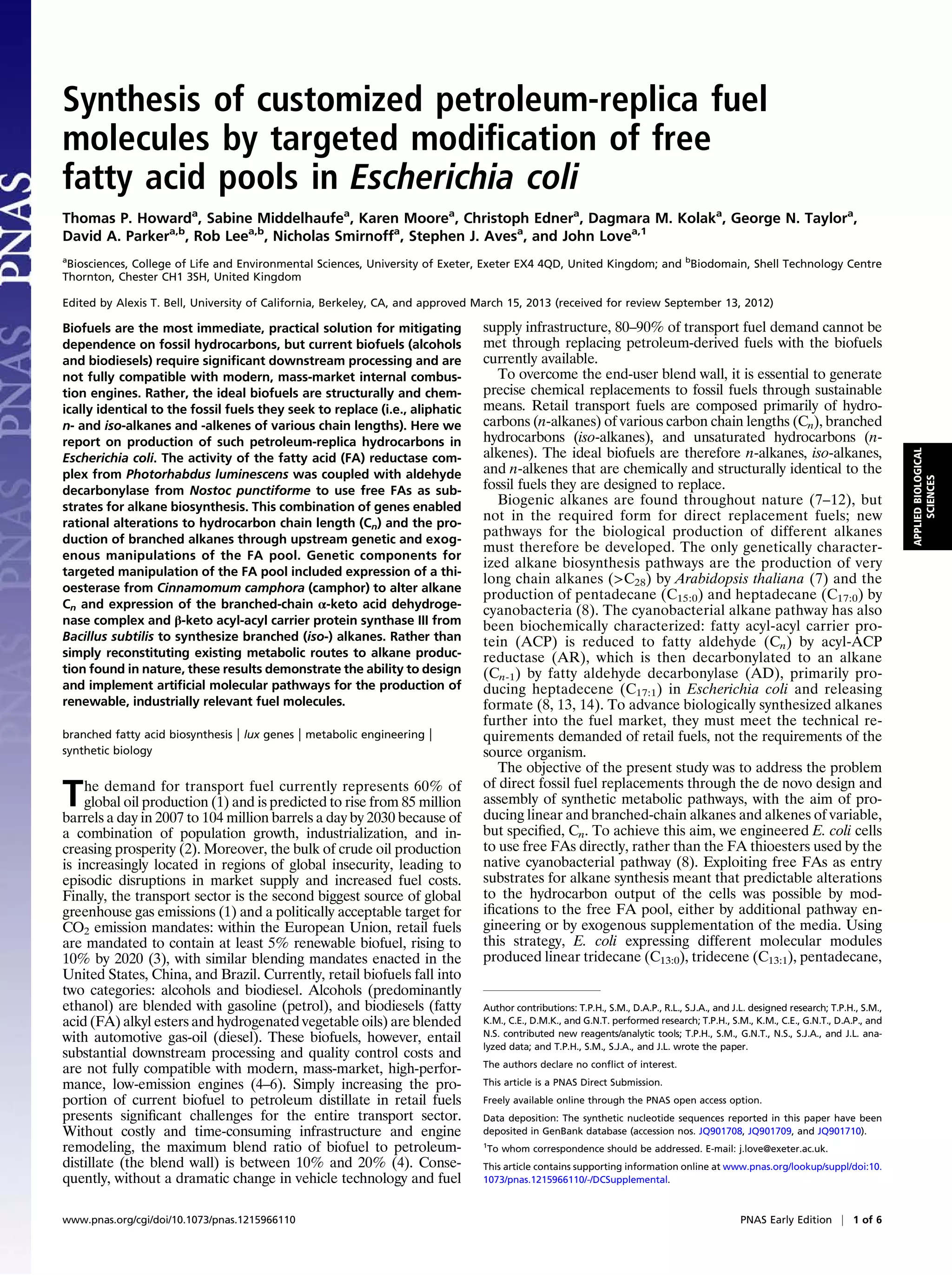 Synthesis of customized petroleum-replica fuel molecules by targeted ...