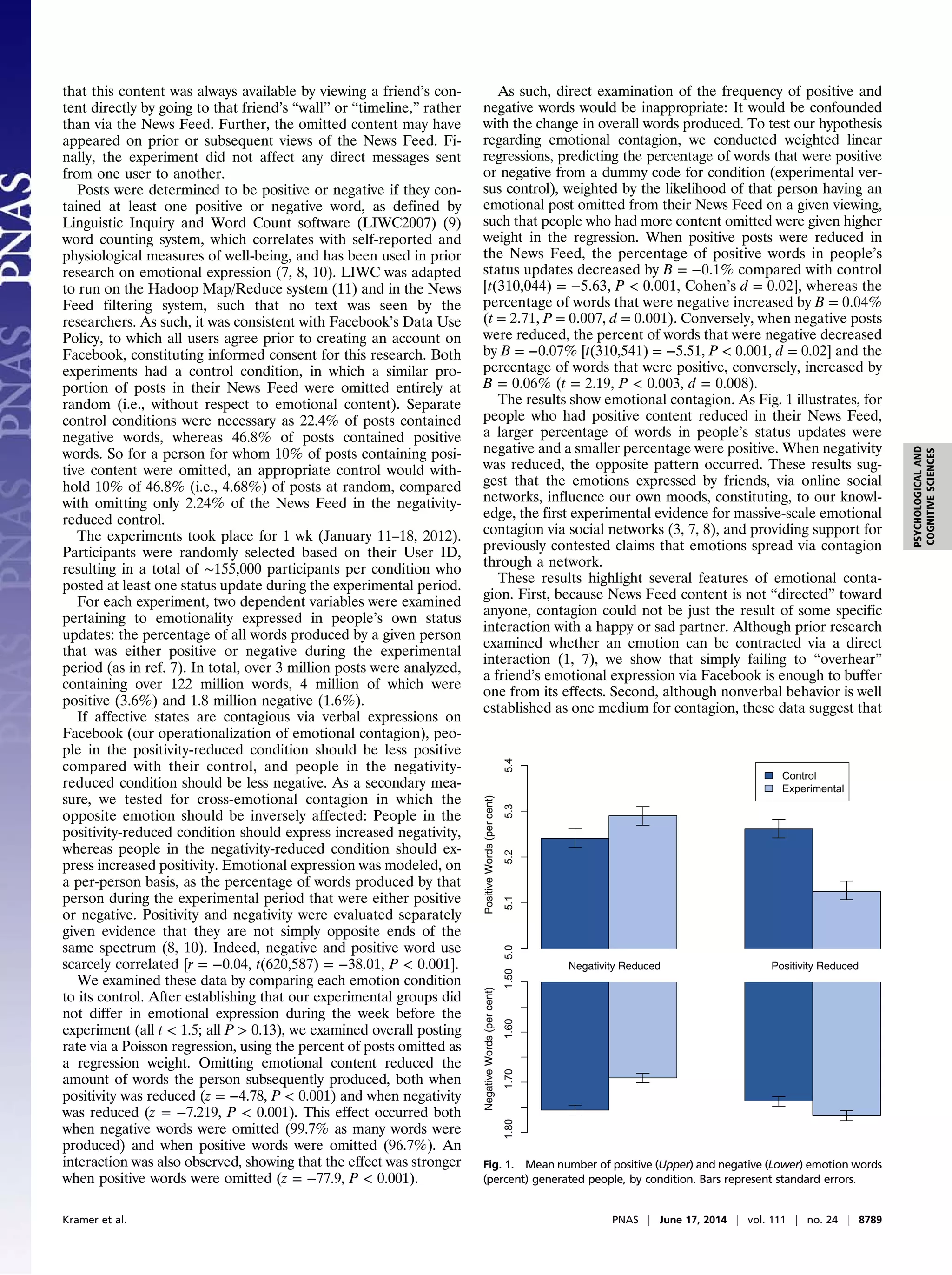Experimental evidence of massive-scale emotional contagion through ...