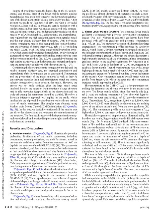 Compositional And Thermal State Of The Lower Mantle From Joint 3d Inversion With Seismic