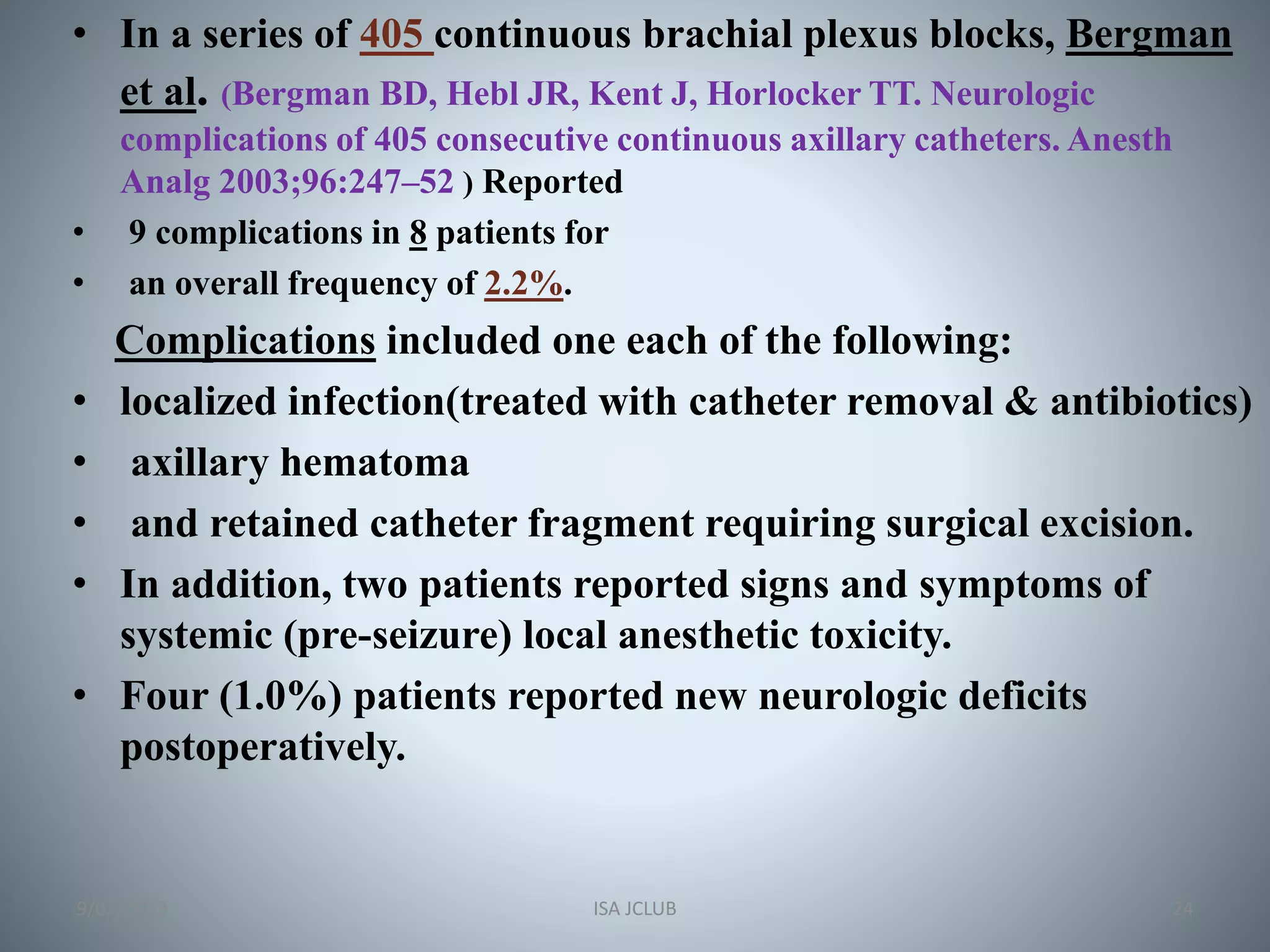 NEUROLOGICAL COMPLICATIONS IN PERIPHERAL NERVE BLOCKS | PPTX