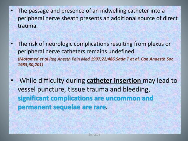 NEUROLOGICAL COMPLICATIONS IN PERIPHERAL NERVE BLOCKS | PPT