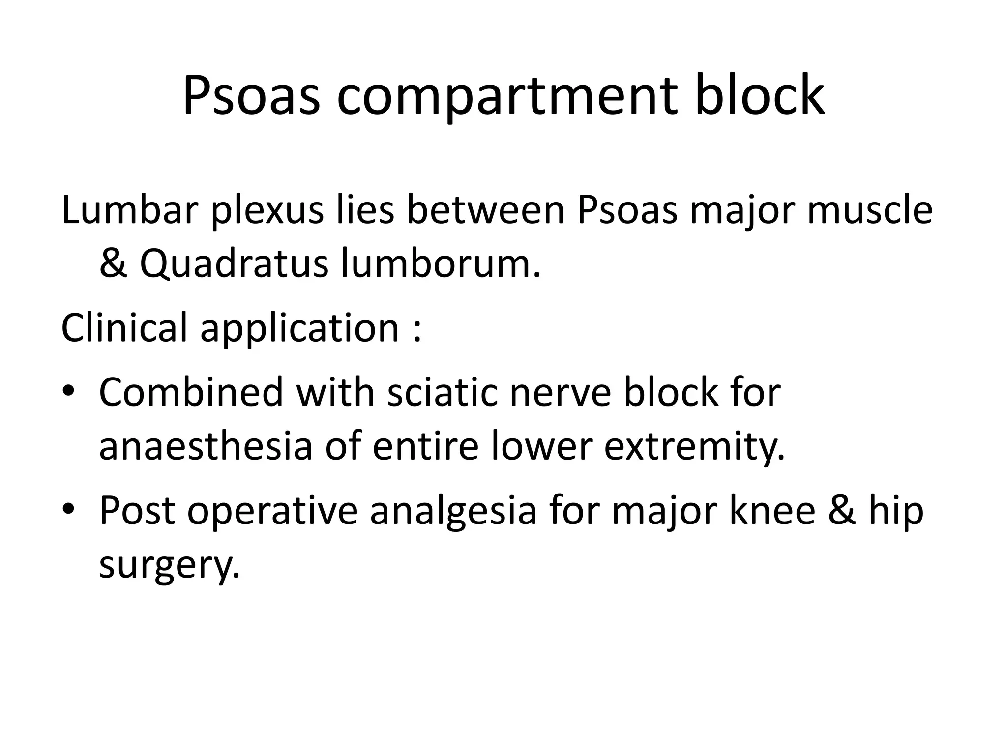 PNB of lower limb & paravertebral block | PPTX