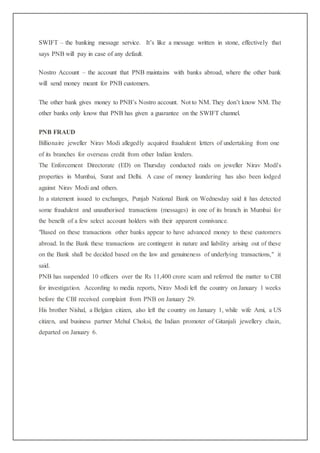 “NIRAV MODI & THE PUNJAB NATIONAL BANK FRAUD” | DOCX
