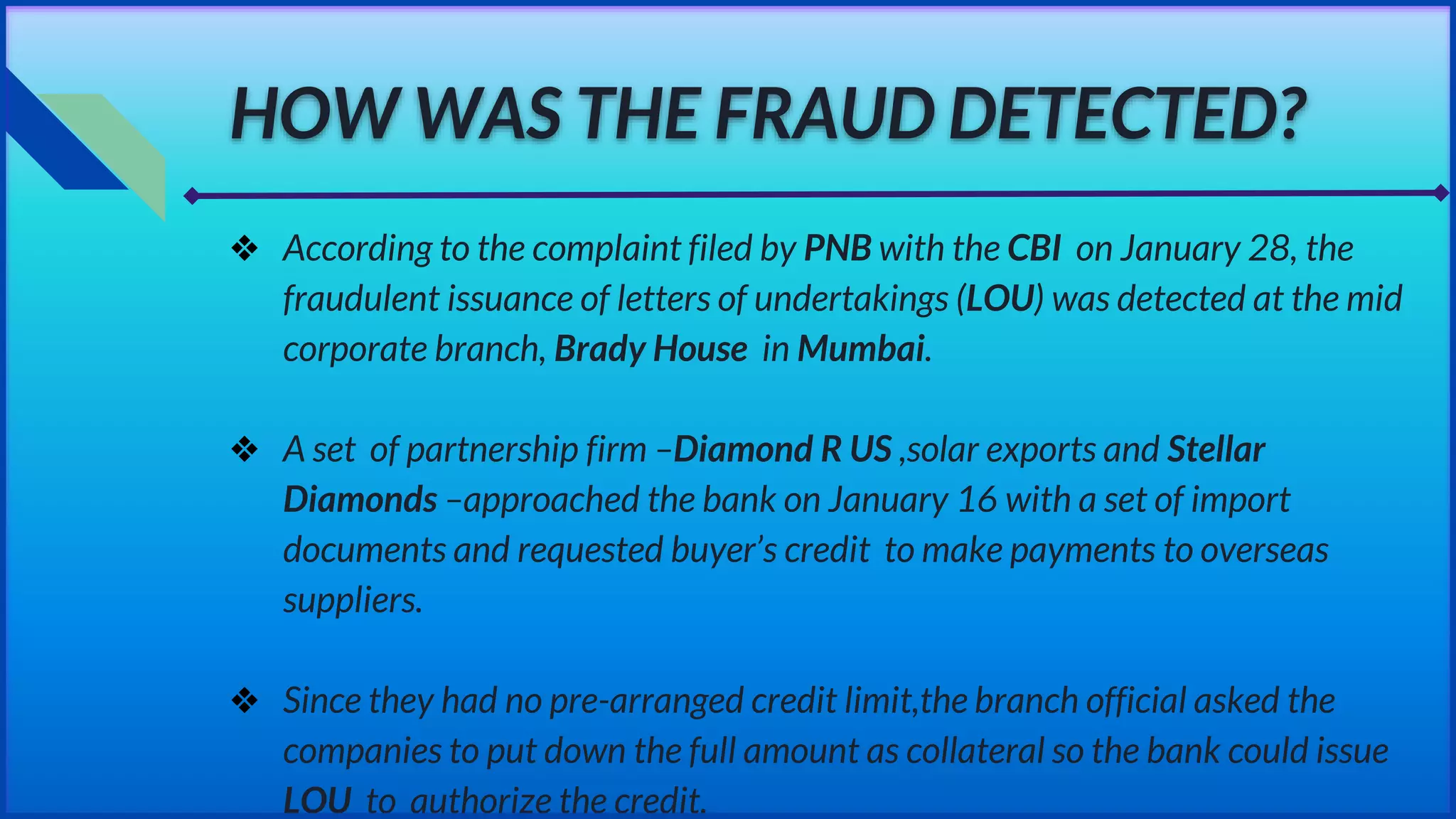 PUNJAB NATIONAL BANK SCAM (NIRAV MODI) | PPTX