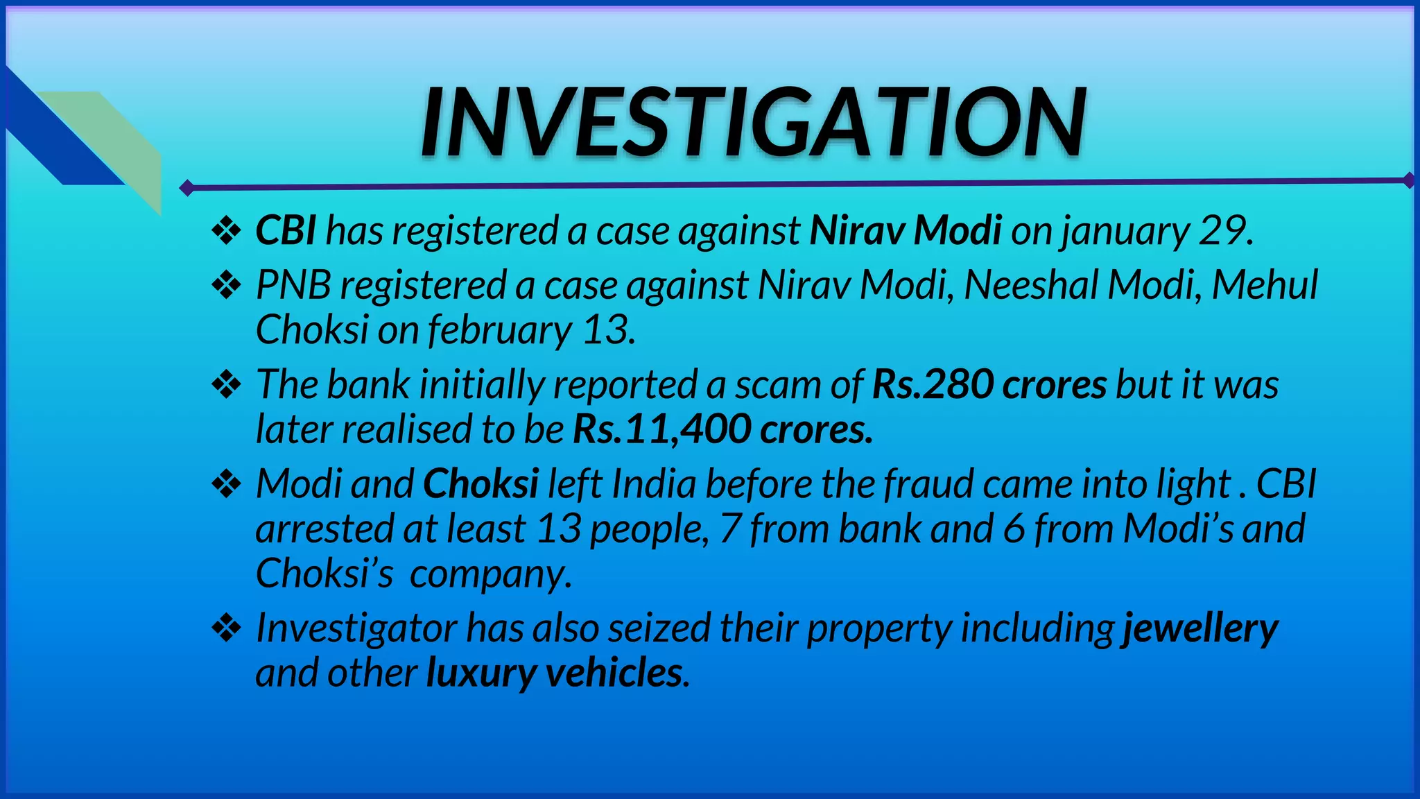 PUNJAB NATIONAL BANK SCAM (NIRAV MODI) | PPTX