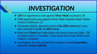 PUNJAB NATIONAL BANK SCAM (NIRAV MODI) | PPTX