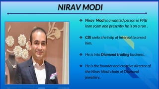 PUNJAB NATIONAL BANK SCAM (NIRAV MODI) | PPTX
