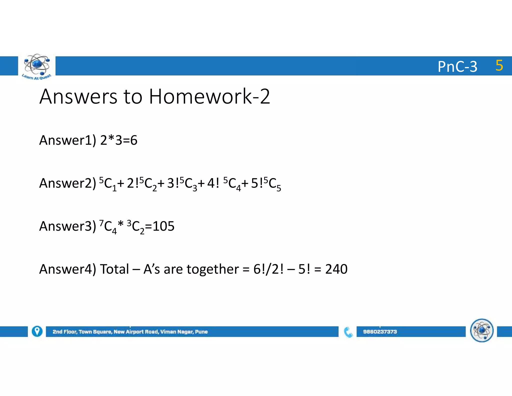 Permutations and Combinations IIT JEE+Olympiad Lecture 3 | PDF