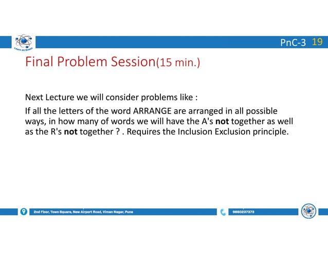 Permutations And Combinations Iit Jeeolympiad Lecture 3 Pdf
