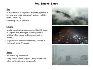 Particulate Matter, Fog, Smoke, Smog in metro cities: How, where, when ...