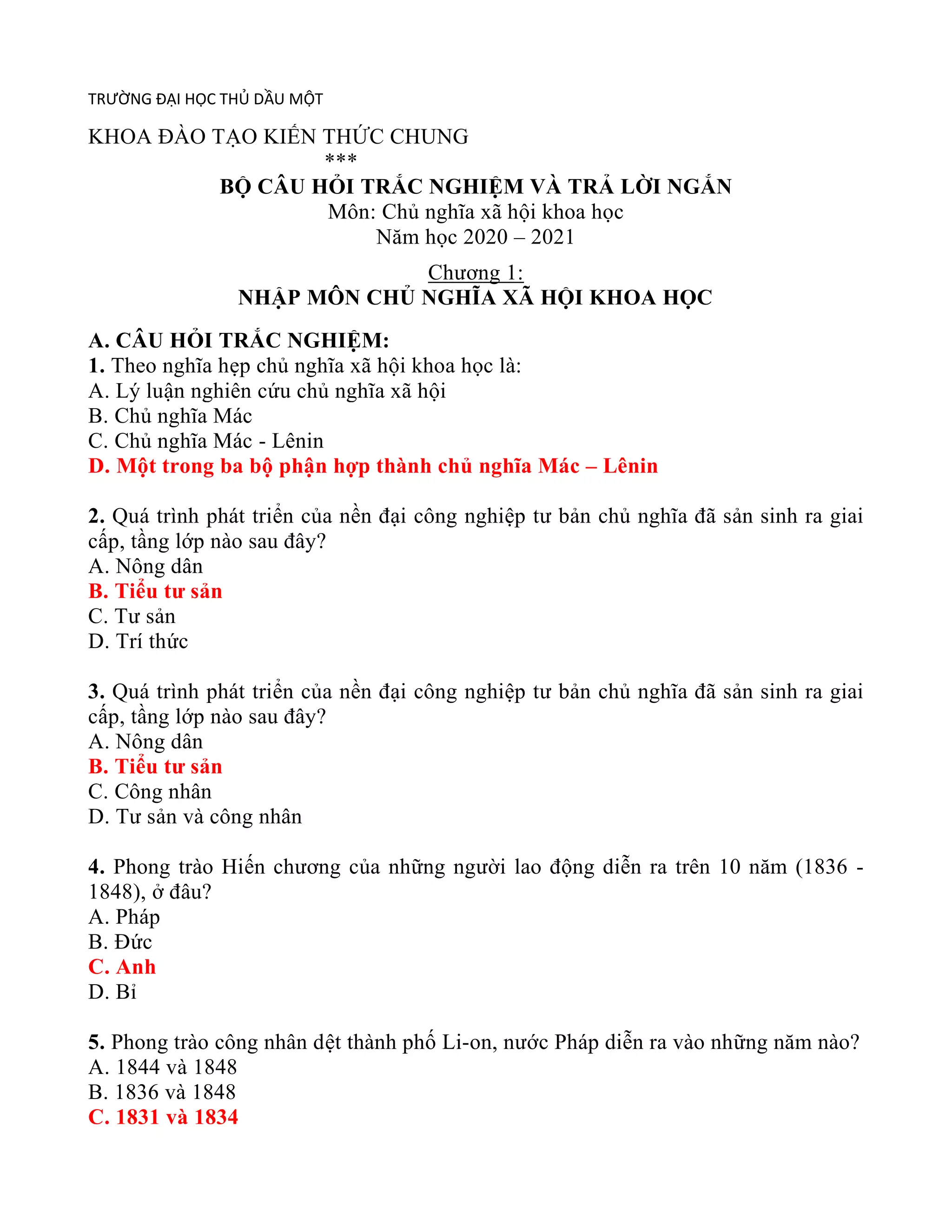 Bộ câu hỏi Chủ nghĩa xã hội Khoa học có đáp án.pdf