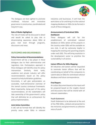 Pakistan's First Ever National Dialogues on SDGs | PDF