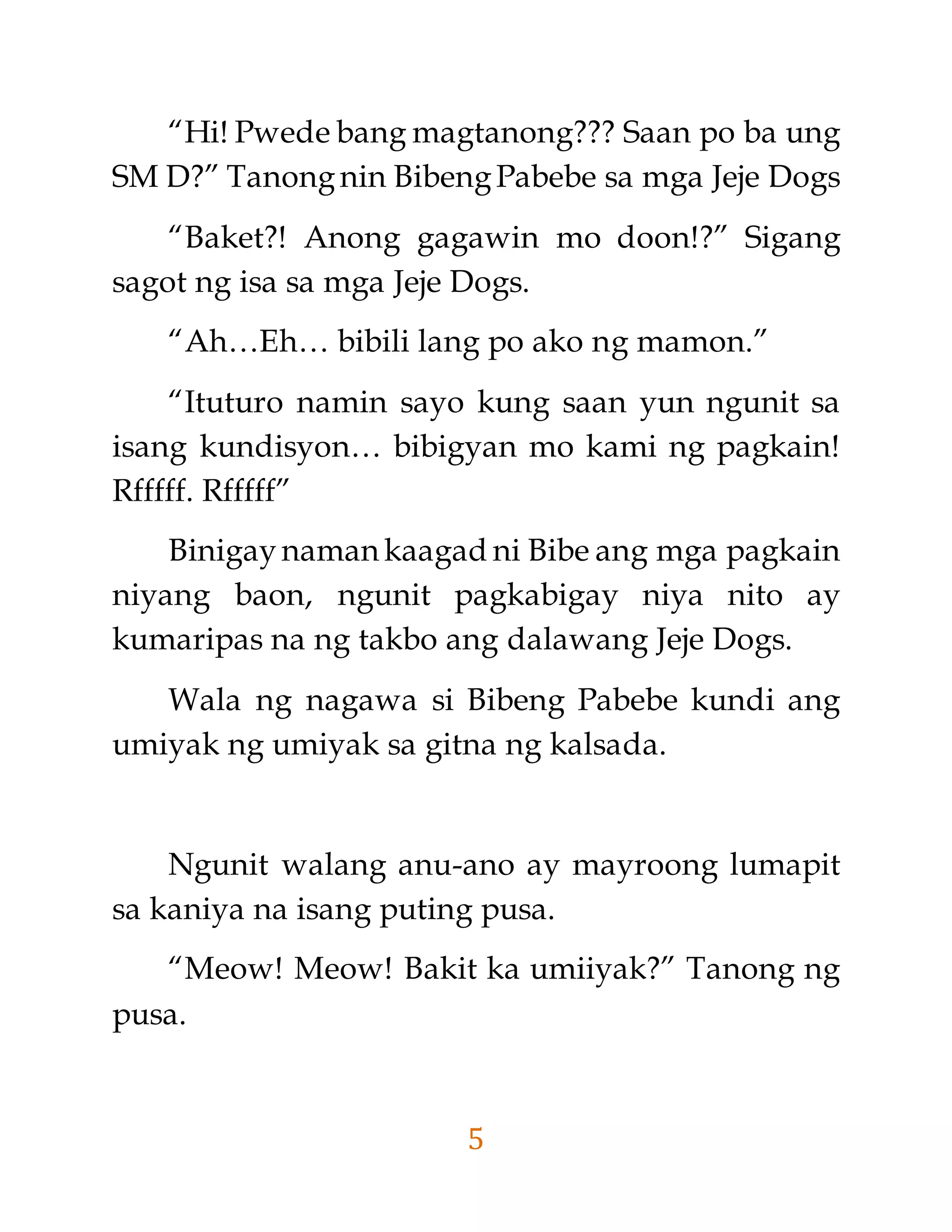 Ang Paglalakbay ni Bibeng Pabebe (Modernong Pabula) | DOCX