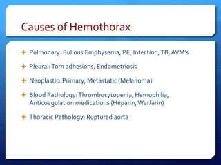 Pneomothorax & hemothorax by Farshid Mokhberi | PPTX