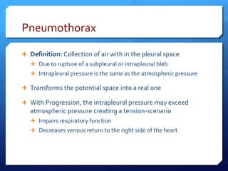 Pneomothorax & hemothorax by Farshid Mokhberi | PPT