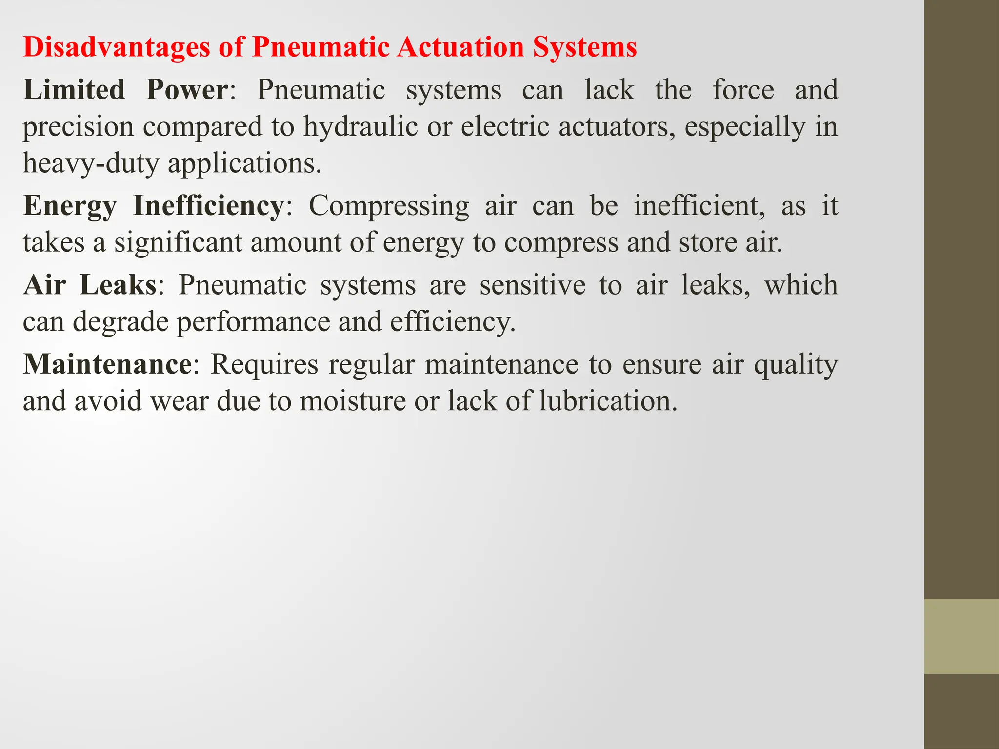 Basics of Pneumatic Actuation System with examples and applications | PPTX