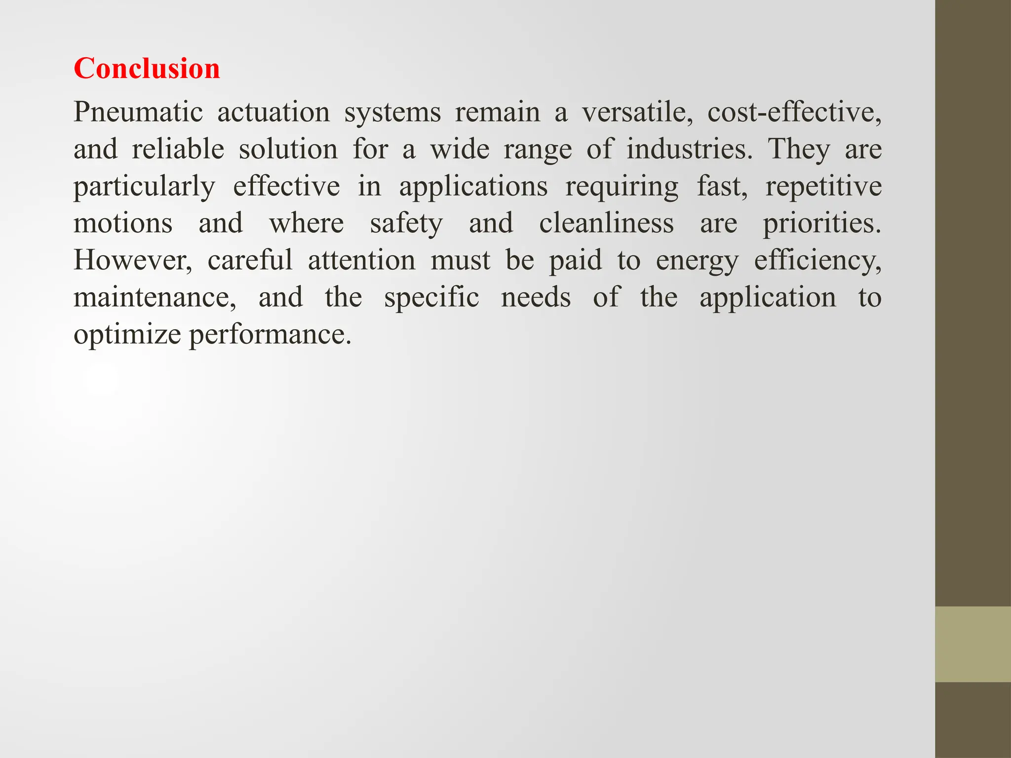 Basics of Pneumatic Actuation System with examples and applications | PPTX
