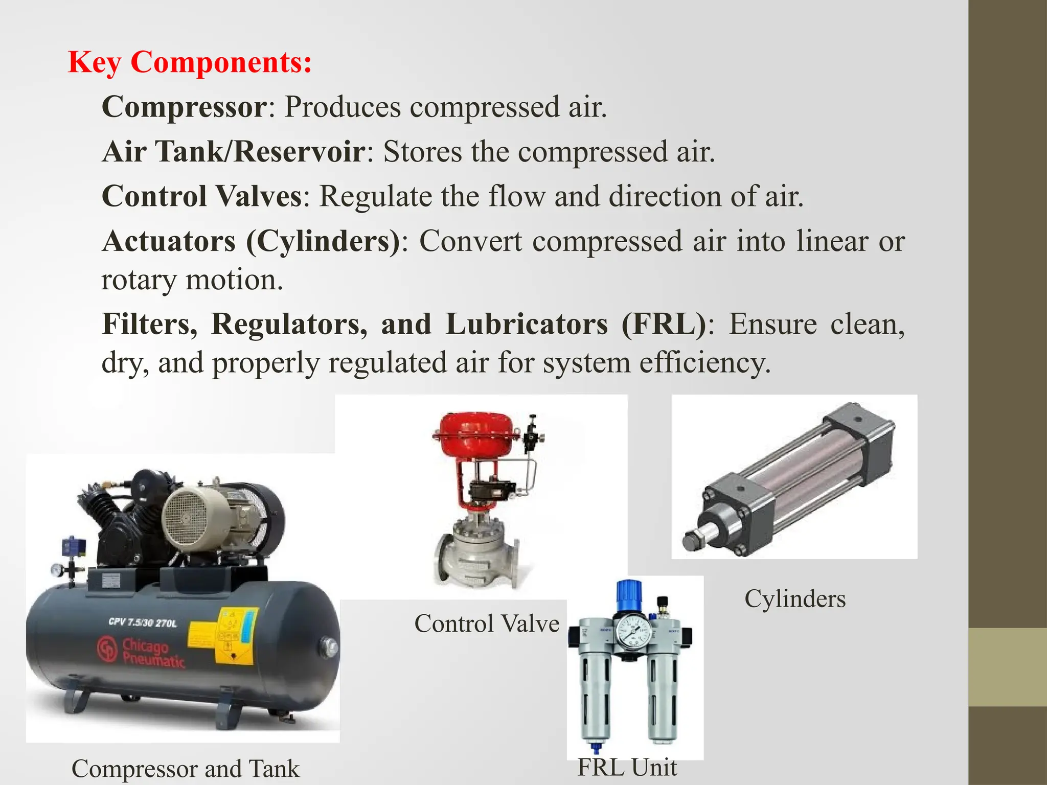Basics of Pneumatic Actuation System with examples and applications | PPTX