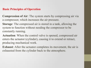 Basics of Pneumatic Actuation System with examples and applications | PPTX