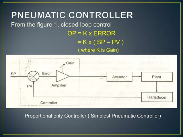 Pneumatic controllers | PPTX | Technology & Computing