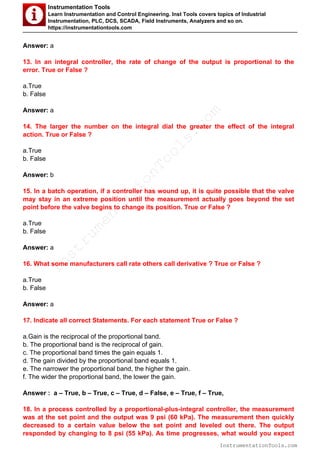Pneumatic control MCQ