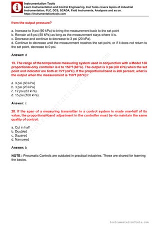Pneumatic control MCQ | PDF