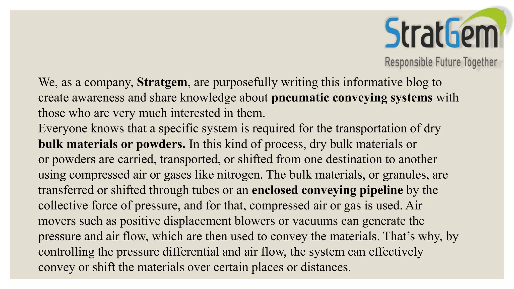 Pneumatic Conveying System | PPTX