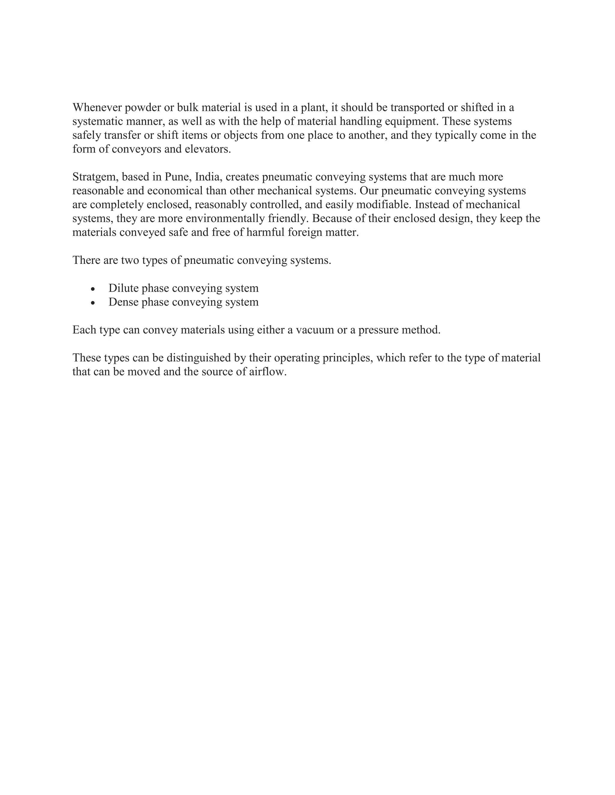 Pneumatic Conveying System | PDF