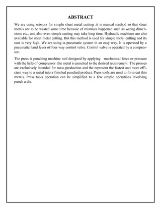 Pneumatic cutting and punching combined machine design engineering 4th ...