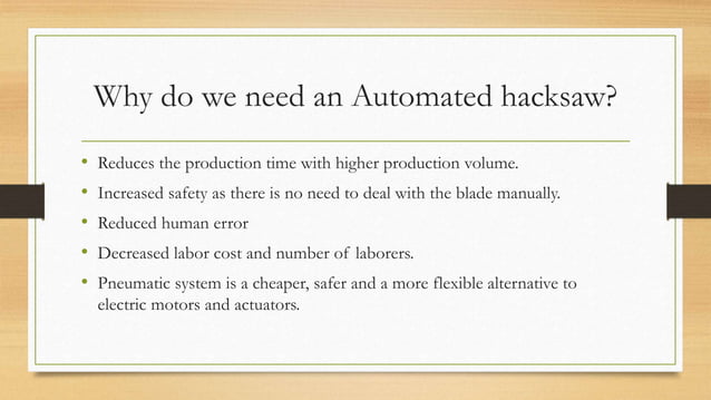 Portable Automatic Pneumatic hacksaw | PPT